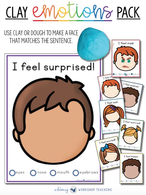 Free Clay Emotions Pack Whimsy Workshop Teaching