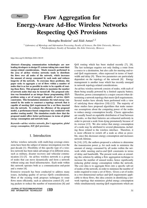 pdf flow aggregation for energy aware ad hoc wireless networks respecting qos provisions