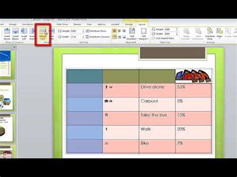 Microsoft PowerPoint How To Merge Cells In A Table YouTube