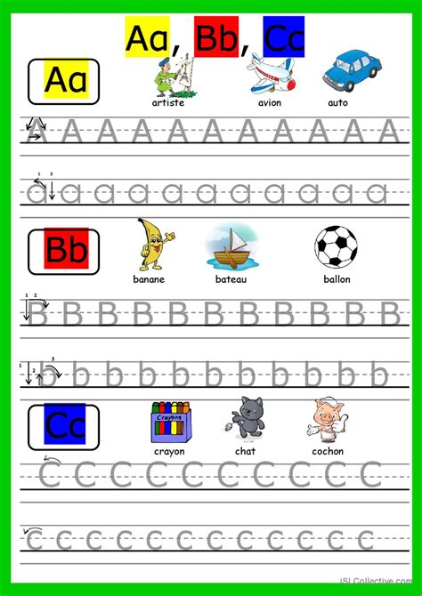 ABC alphabet Français FLE fiches pedagogiques pdf doc