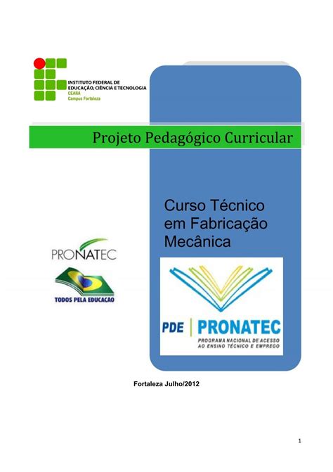 Projeto PedagÃ³gico do Curso Pronatec IFCE