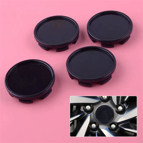 DWCX 4pcs Universal 58mm 53mm Black ABS Car Wheel Center Hub Cap