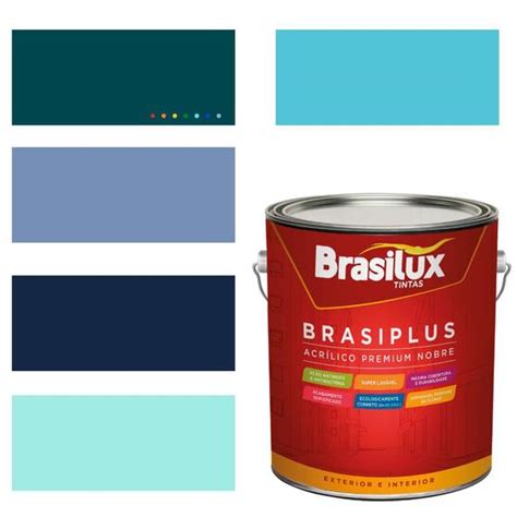 Tinta Semi Brilho Azul Para Paredes Brasiplus Lavável 3 2L BRASILUX