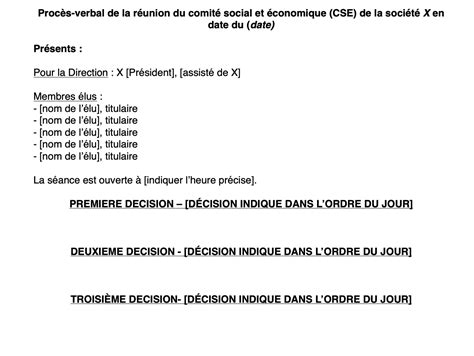 Exemple De Procès Verbal DUne Réunion Pdf Un Guide Complet Education