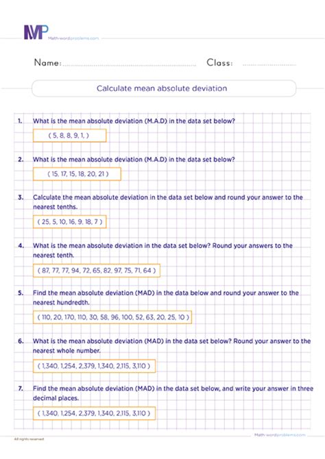 Statistics Worksheets Grade