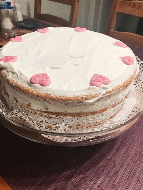Naked Cake Pasta Kuchen Weiss Pink Mohn Mohnkuchen Torte Rosa Homemade