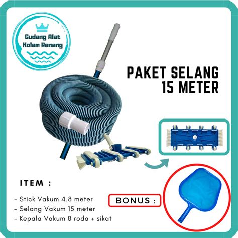 Jual Paket Alat Vacum Kolam Renang Selang Meter Vacuum Head Roda