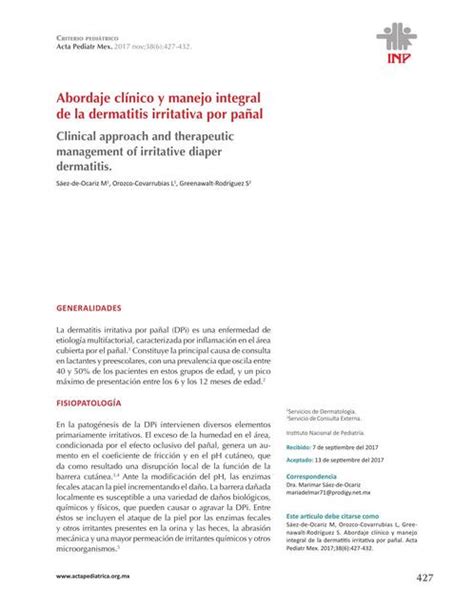 Abordaje Clinico Y Manejo Integral De La Dermatitis Irritativa Por