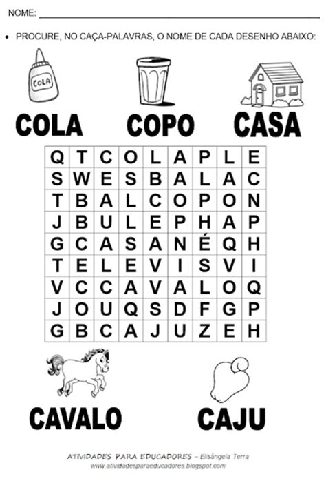 Caça palavras para Imprimir