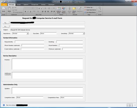 Outlook Template With Fillable Fields
