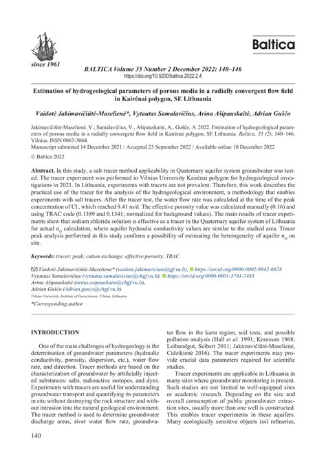 pdf estimation of hydrogeological parameters of porous media in a radially convergent flow