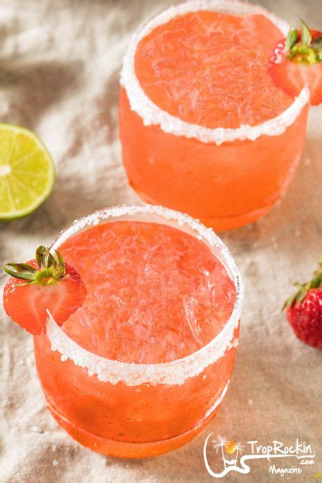 Fresh Strawberry Margaritas On The Rocks Easy Recipe This Cocktail Is