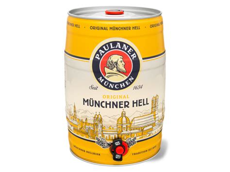 Paulaner Original Münchner Hell 5 Liter Bierfass mit Zapfhahn
