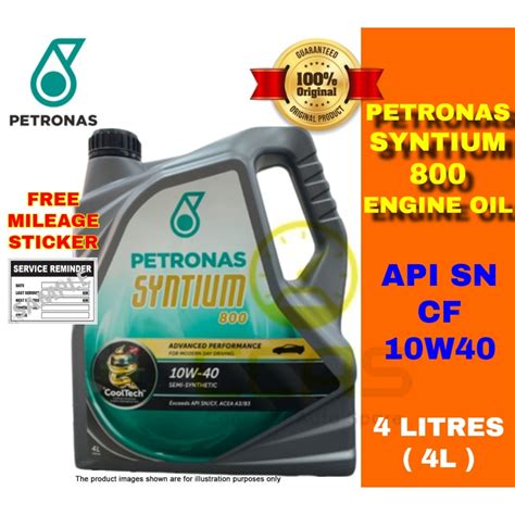 100 Petronas Semi Synthetic Syntium 800 Engine Oil 10W40 4Litre