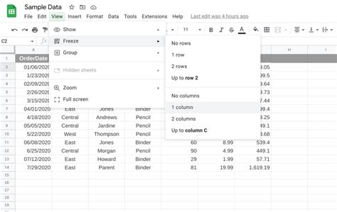 How To Freeze A Row In Google Sheets Spreadcheaters
