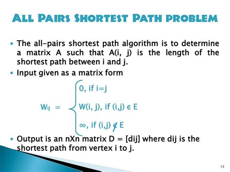 all pairs shortest path algorithm