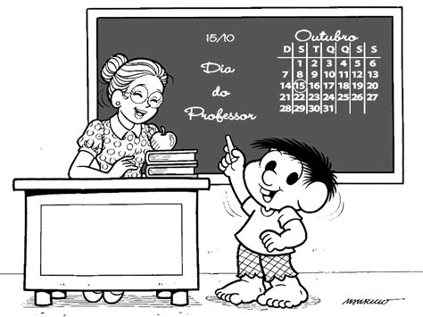Desenhos Sobre Dia Do Professor Para Colorir Turma Da Monica
