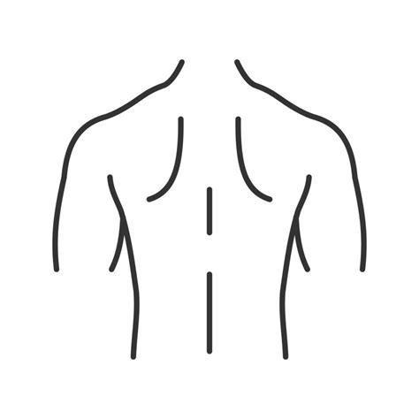 icono lineal de espalda del hombre Ilustración de línea fina símbolo