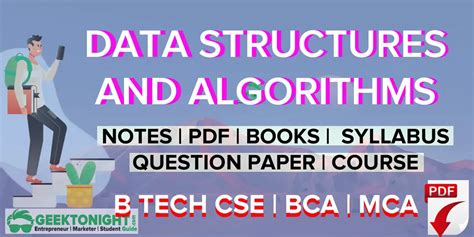 data structures and algorithms lecture notes pdf