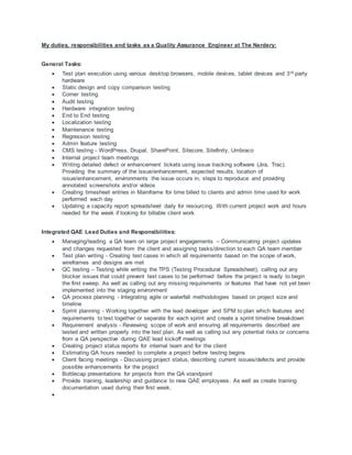 Nqae Tasks Duties And Responsibilities Pdf
