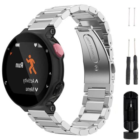 Køb urrem RSF stål Garmin Forerunner 220 230 235 620 630 735XT sølv