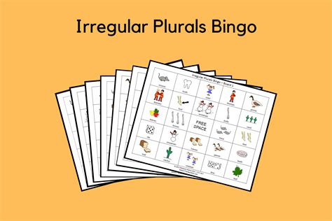 Plural Bingo Regular Plurals Irregular Plurals Combo The Autism