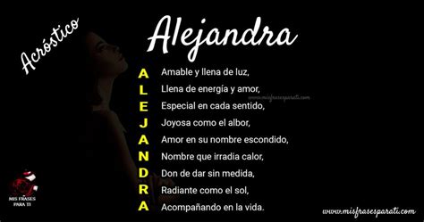 Acróstico para el nombre Alejandra