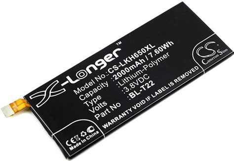 Bateria Cameron Sino LG H650 BL T22 2000mAh 7 60Wh Li Polymer 3 8V