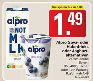 Alpro Soya Oder Haferdrinks Oder Joghurt Alternativen Angebot Bei Wez