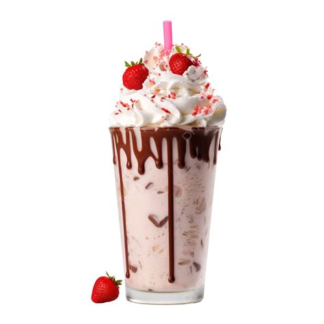A Milkshake With A Strawberry And Ice Cream Cone Milkshake Shake