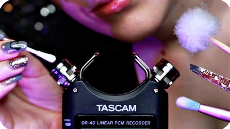 ASMR Tascam Tingly Ear Cleaning Mic Tapping Tweezers Q Tips Brushing