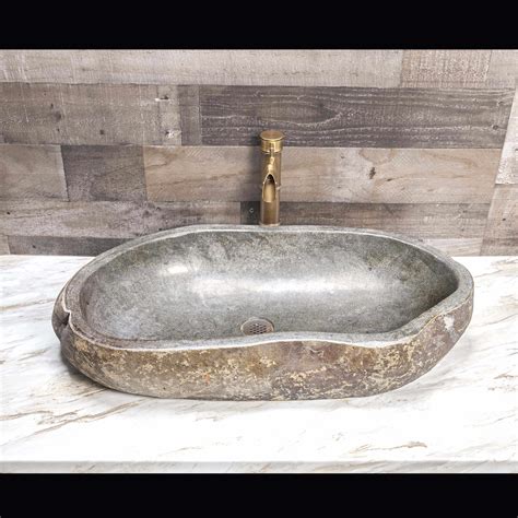 River Stone Vessel Sink Extra Large Bathroom Fixtures Decora Loft