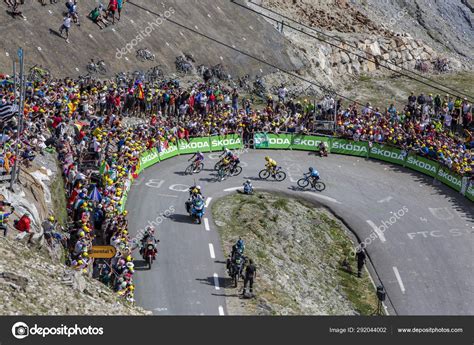 The Leaders Group On Col Du Tourmalet Tour De France 2019 Stock