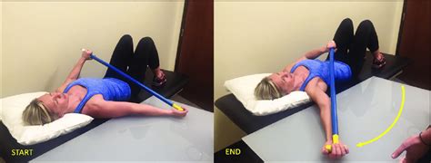 Supine Active Assisted Range Of Motion Abduction On Slide Board With