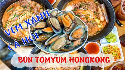Xịn sò tô bún Tomyum Hongkong NGUYÊN TẢNG CÁ HỒI ĐẦY ẮP VẸM XANH
