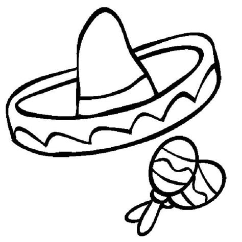telar riesgo Mecánicamente dibujo sombrero mexicano para colorear