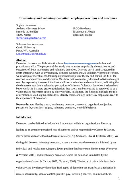 Voluntary Demotion Self Letter Template Onvacationswall