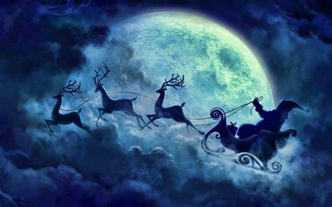 Santa And Reindeers Wallpapers Wallpaper Cave