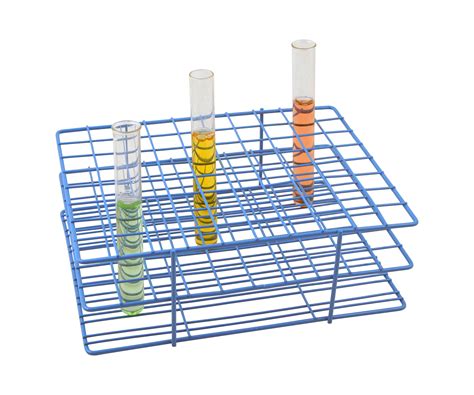 Blue Epoxy Coated Steel Wire Test Tube Rack Holes Outer Diameter