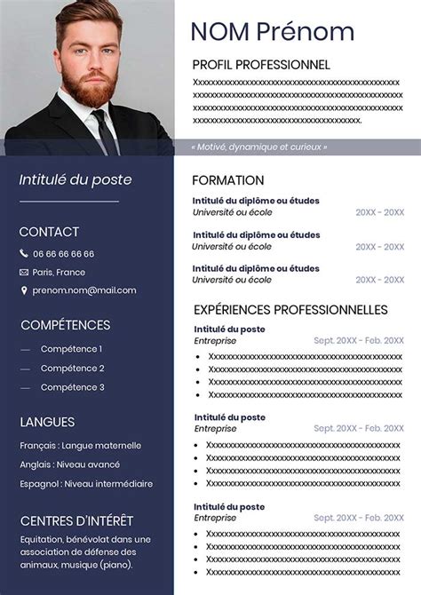 Modèle CV Manager à télécharger format word cv moderne SexiezPicz Web