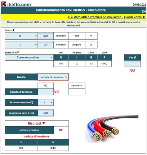 Cálculo de Secciones de Cables Eléctricos itieffe
