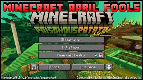 Minecraft April Fools Snapshot Poisonous Potato Update