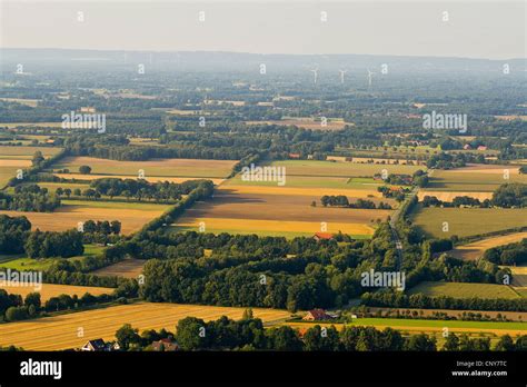 El paisaje agrícola en Muensterland bosque de Teutoburgo en Alemania