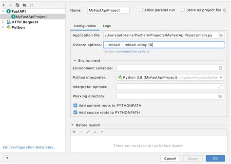 Fastapi Pycharm