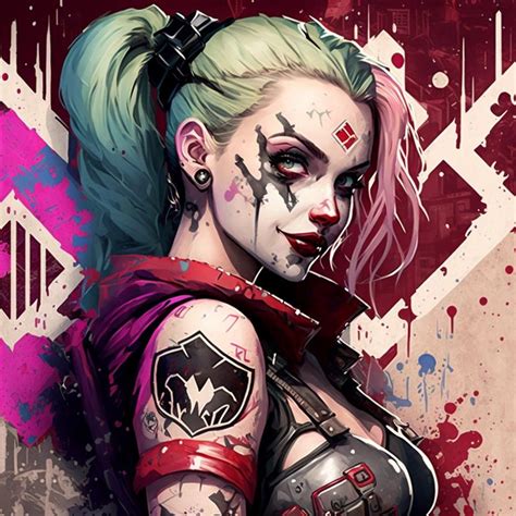 Poster Suicide Squad Harley Quinn Bird Of Prey Pink Blue Etsy