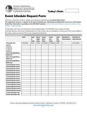 Fillable Online Event Schedule Request Form Fax Email Print PdfFiller