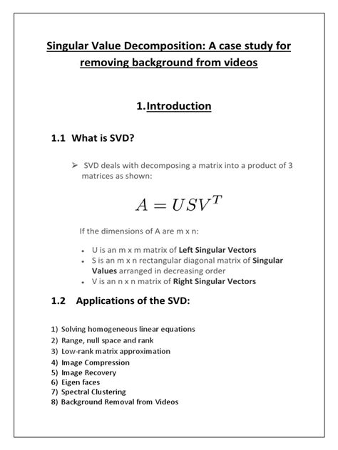 singular value decomposition pdf matrix mathematics algorithms