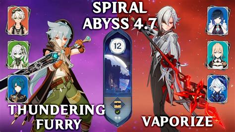 Razor Thundering Furry Arlecchino Vaporize Spiral Abyss 4 7 Genshin