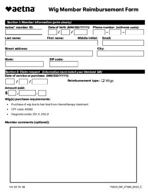 Fillable Online Fillable Medical Claim Reimbursement Form Aetna Health