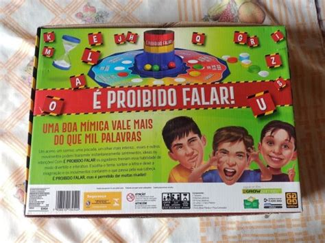 Jogo É Proibido Falar Da Grow jogo De Mímicas Jogo De Tabuleiro